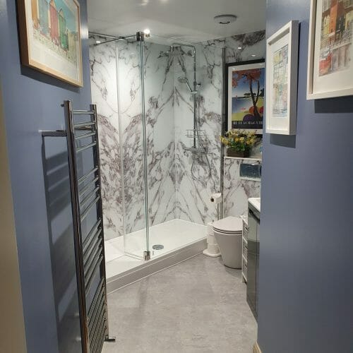 Majestic Blue Shower Room – HKS Interiors